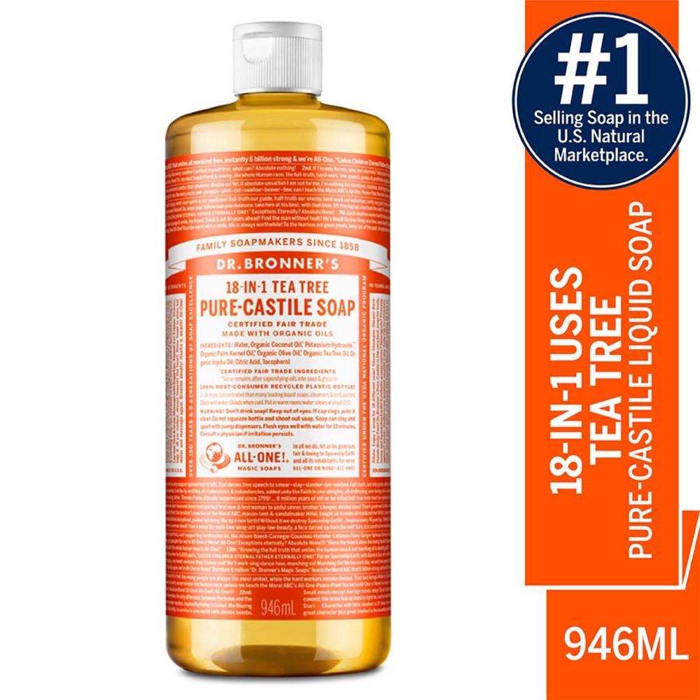 Dr Bronners Tea Tree Pure Castile Liquid Soap 946ml Watsons Singapore